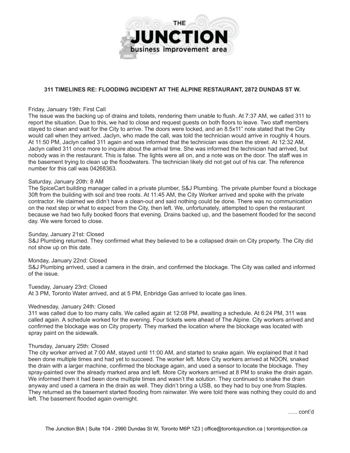 Letter to Mayor Chow - Persistent Basement Flooding at The Alpine | THE ... Letter to Mayor Chow - Persistent Basement Flooding at The Alpine | THE ...